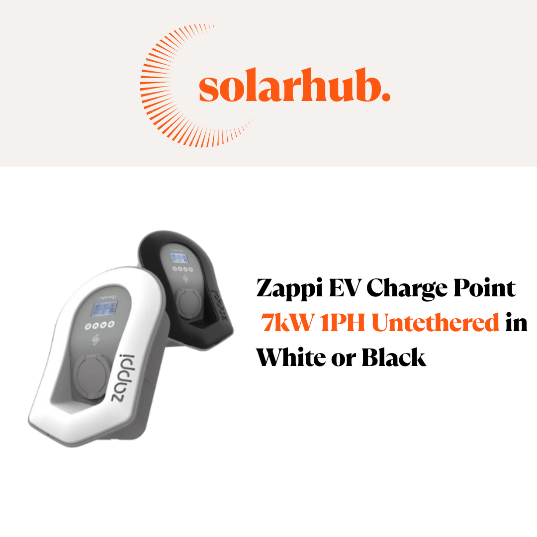 Zappi Single Phase EV Charge Point 7kw Untethered in White or Black ...