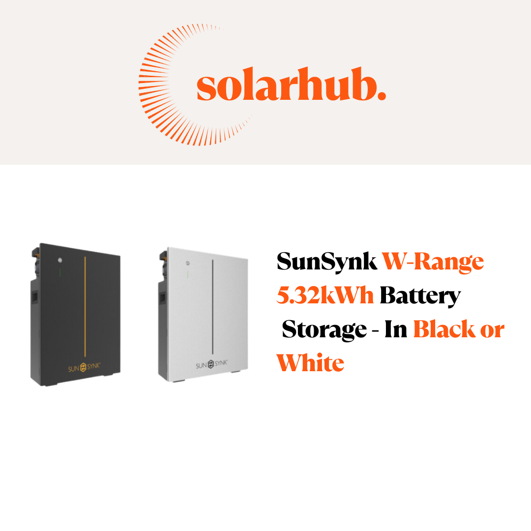 *NEW* SunSynk W-Range 5.32kWh Battery Storage - In Black or White ...